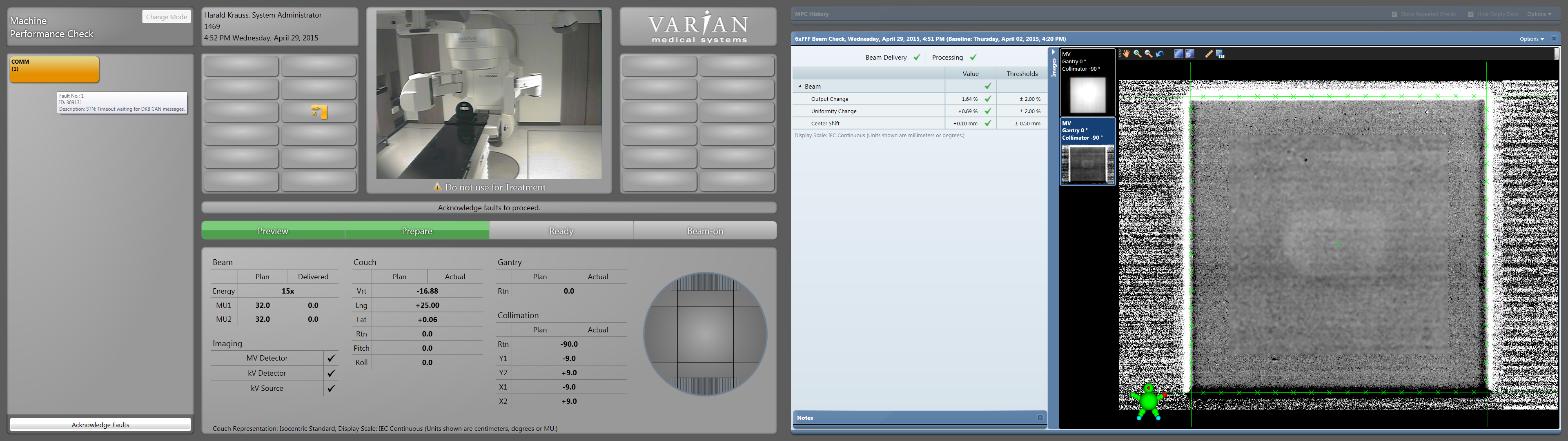 Downtime Details TrueBeam Green (S/N 1469)